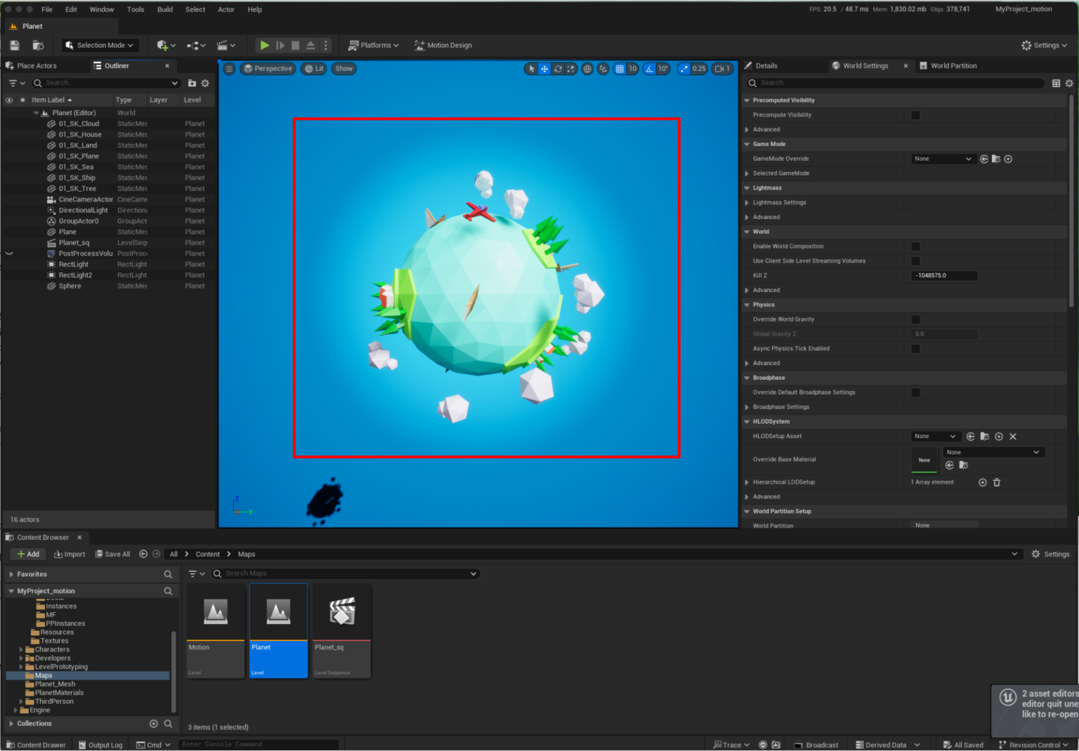Blenderで惑星をつくってみた。 -UE5-StylizedPostProcess | bricola